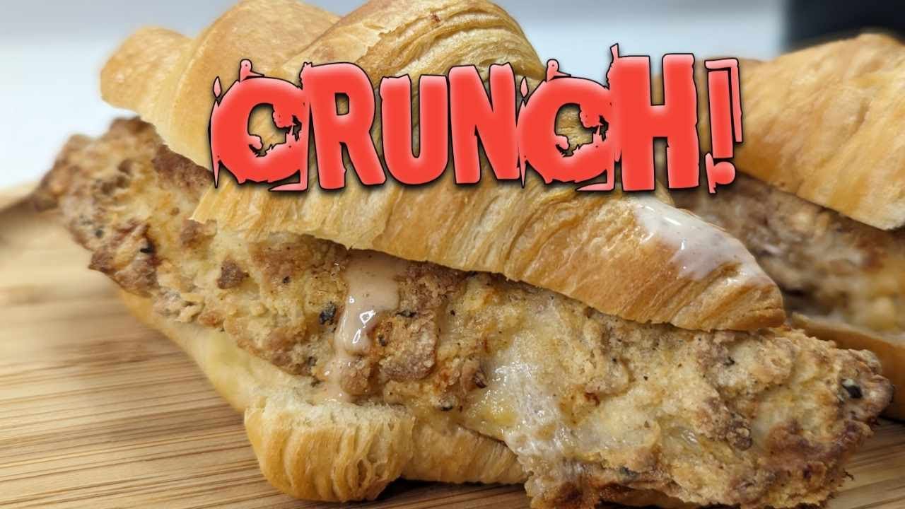 FRIED CHICKEN CROISSANDWICH CROISSANT SANDWITCH CRISPY! AIR FRYER - YouTube