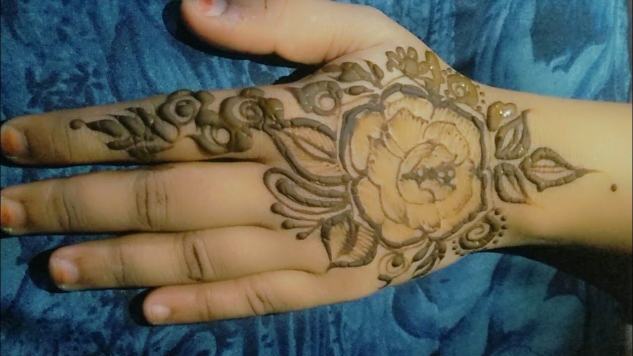 very easy and unique mehndi design || beautiful patch flower design || mehndi design for hand 🌺 ...