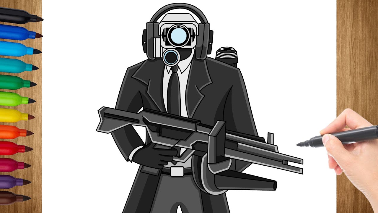 How To Draw AGENT CAMERAMAN From SKIBIDI TOILET 69 Part 2 - YouTube