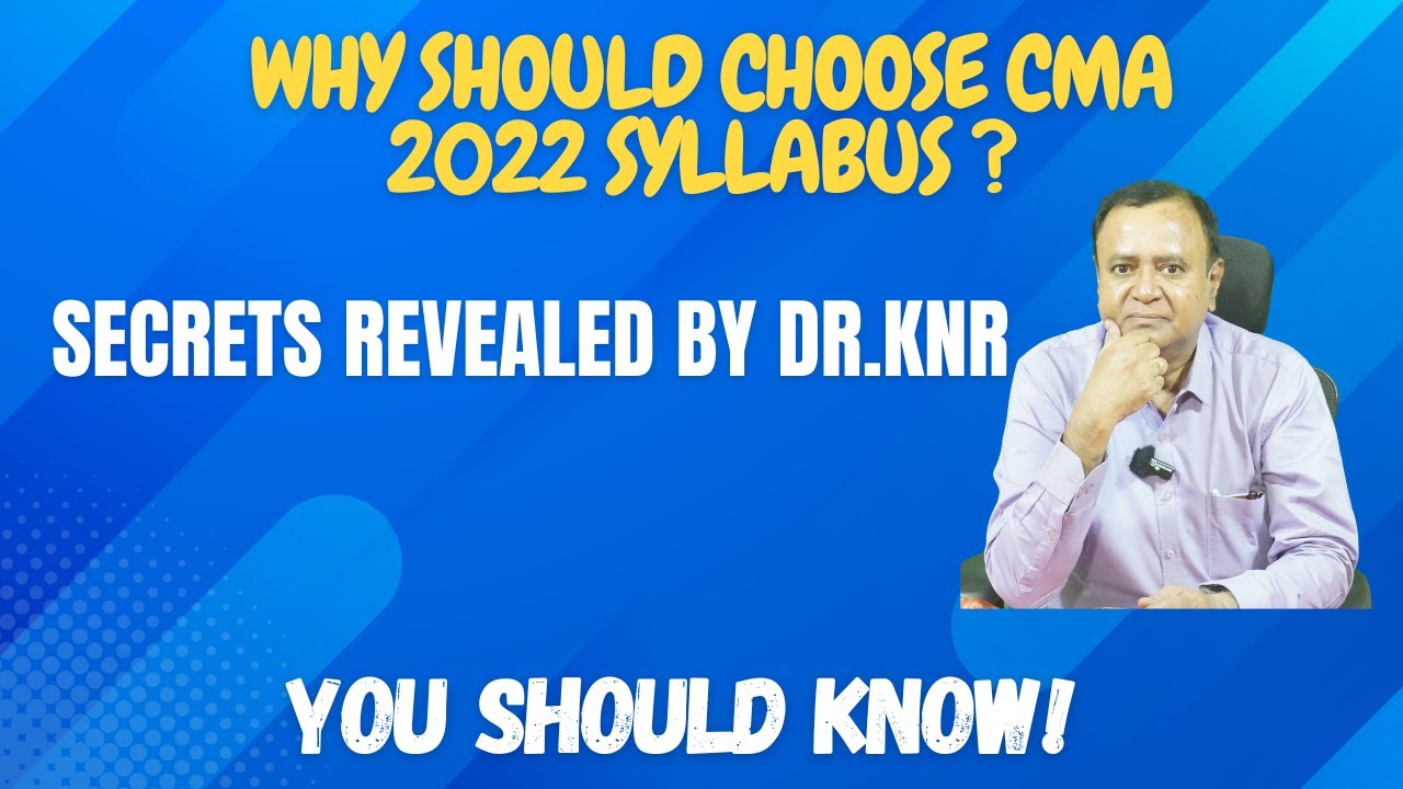 Why Should Choose CMA 2022 Syllabus? #cma #cmapoint #education # ...