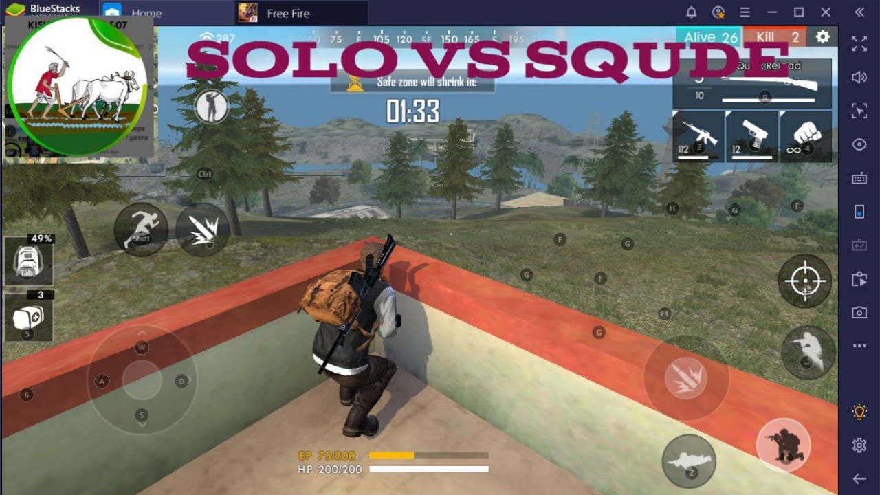 शॉट गन के साथ SULO VS SQUAD GAMEPLAY.garena fire fire Max mobile player ...