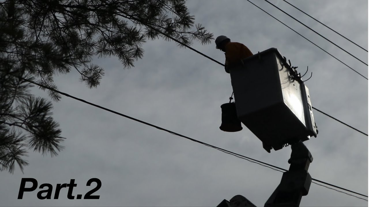 How power lines are installed in Japan. (Part 2) ! - YouTube