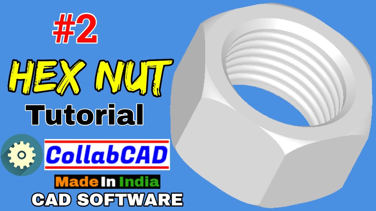 How to Create a Hex Nut in CollabCAD - YouTube
