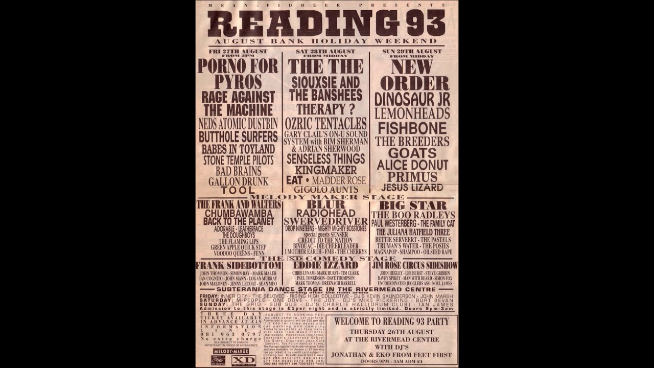 New Order - Reading Festival 29th August 1993 - YouTube
