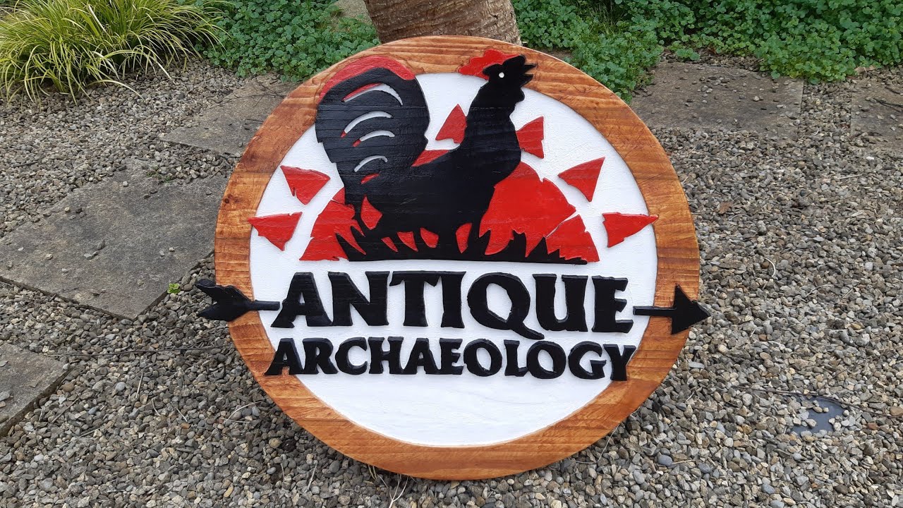 Antique Archaeology, American pickers sign routed out on fencing wood ...