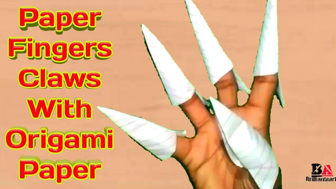 How to Make Paper Fingers Claws origami Simple Paper Dregon Claws ...