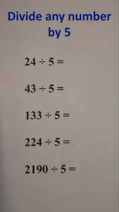 Divide any number by 5 #infomaths - YouTube