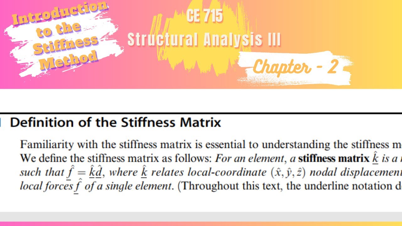 Definition of the Stiffness Matrix | Chapter -2 | Structural Analysis-3 ...