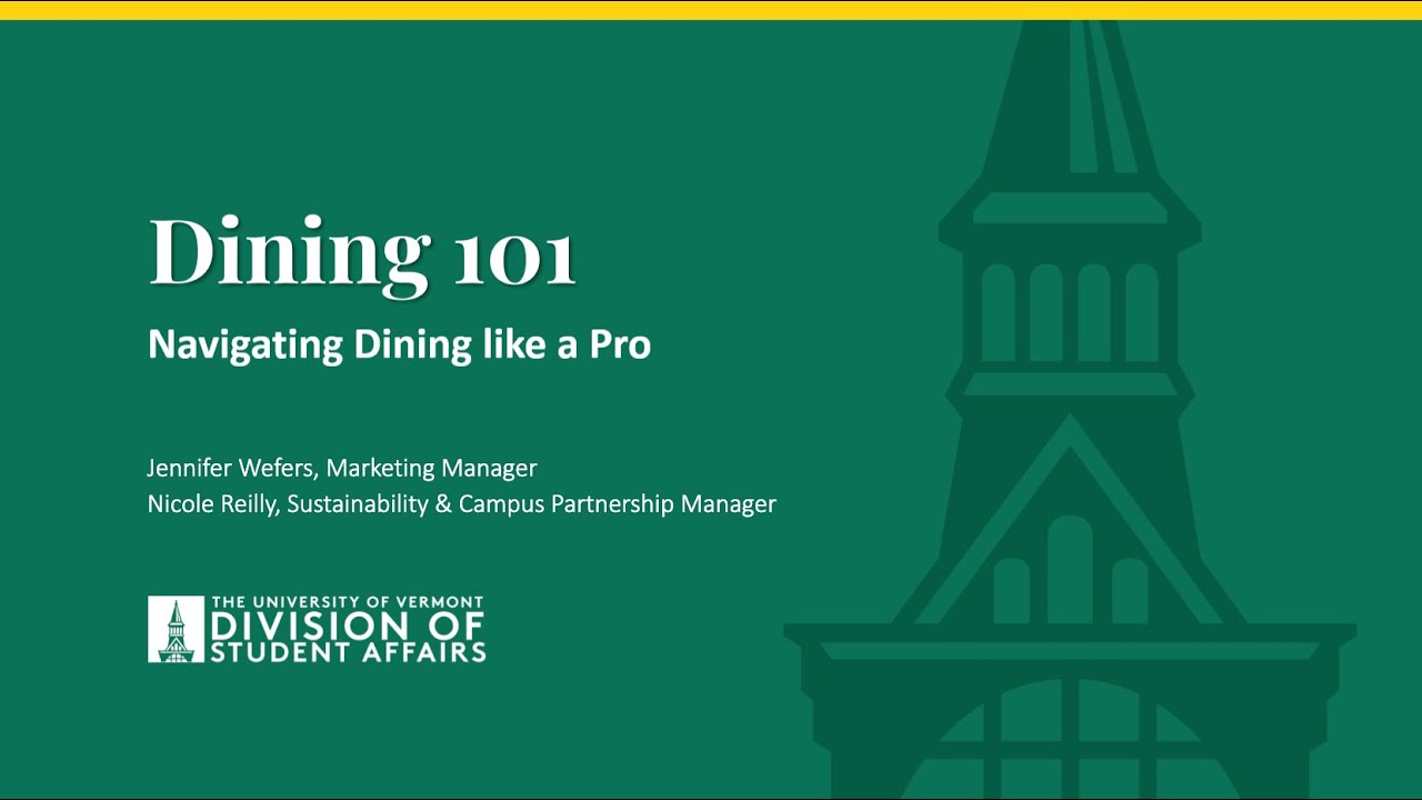 Campus Dining 101—UVM Virtual Summer Orientation - YouTube