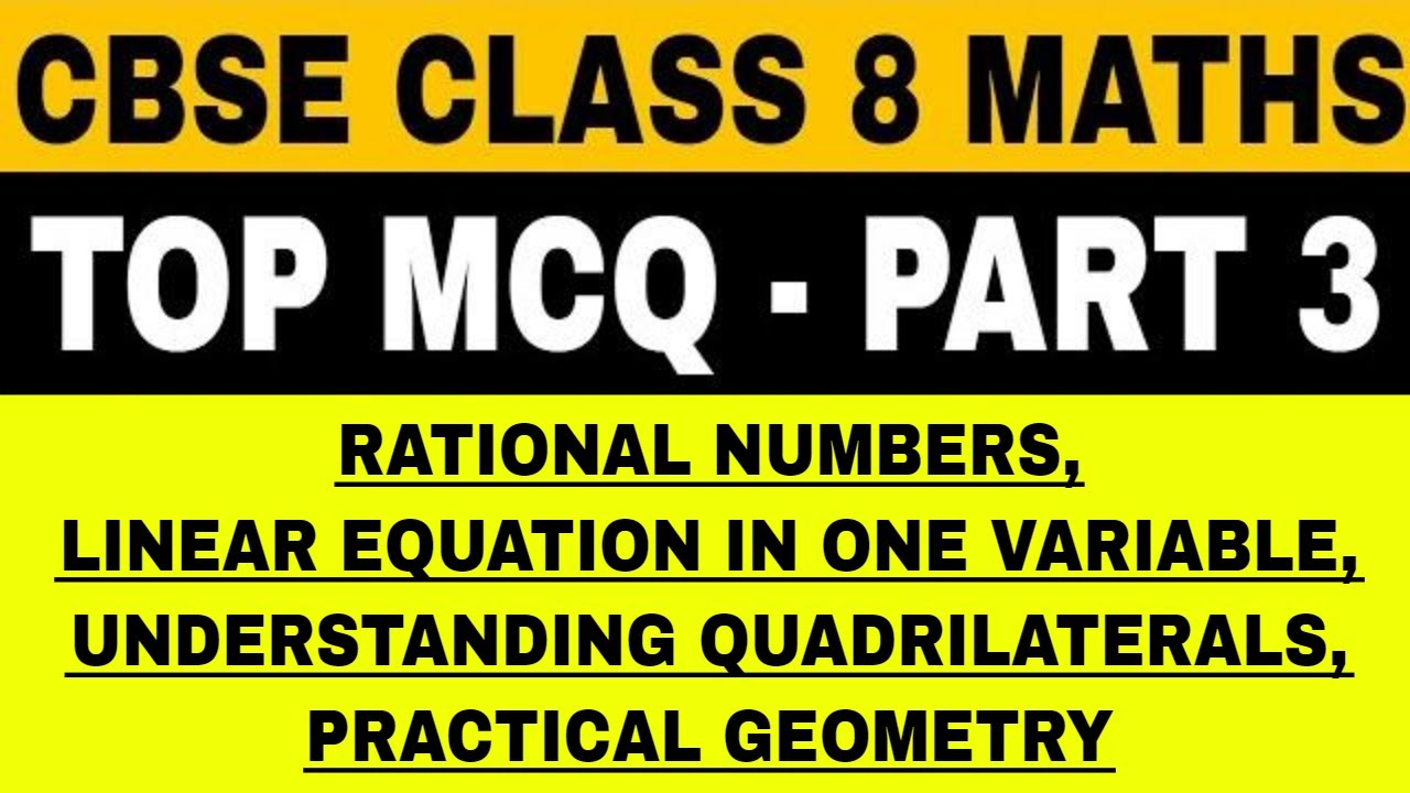 Best MCQ Class 8 Maths Chapter 1,2,3,4 || Ncert Based Questions Part 3 ...
