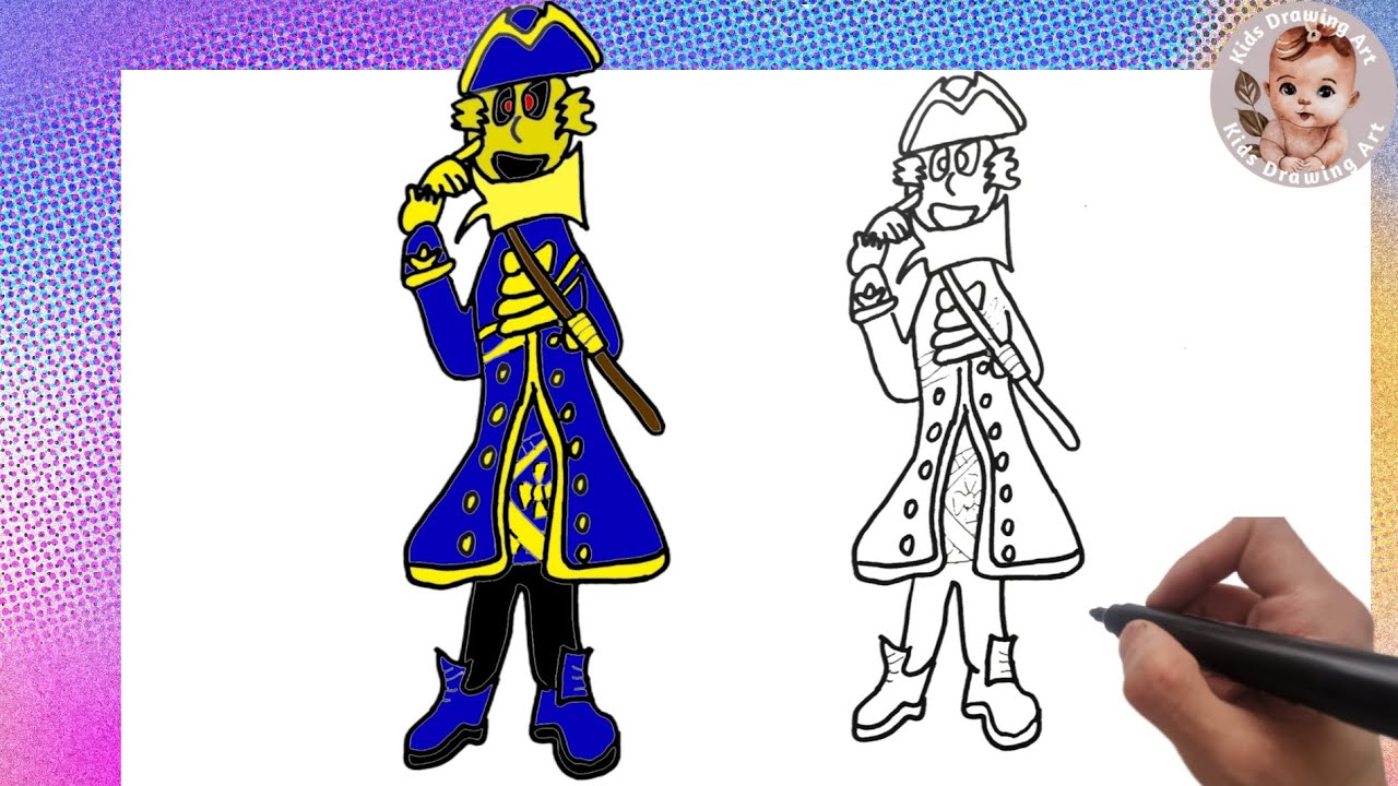 Draw And Coloring Dark Deception - Gold Watcher Drawing Tutorial. - YouTube