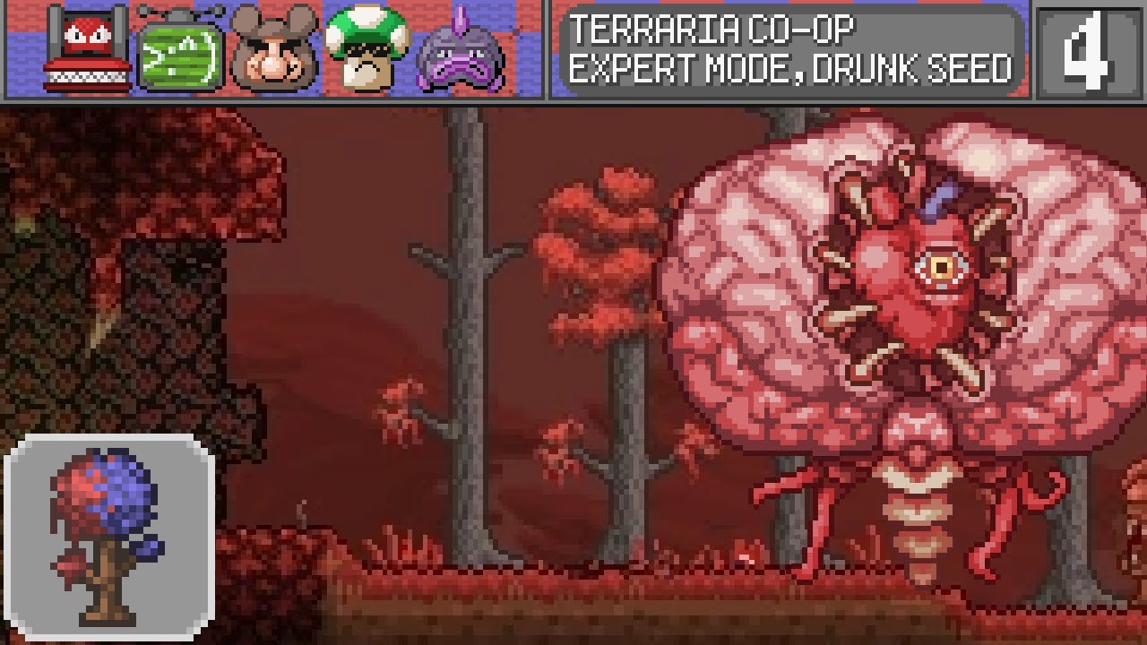Terraria Co-Op - Part 4 - Expert Mode - Drunk World Seed - YouTube