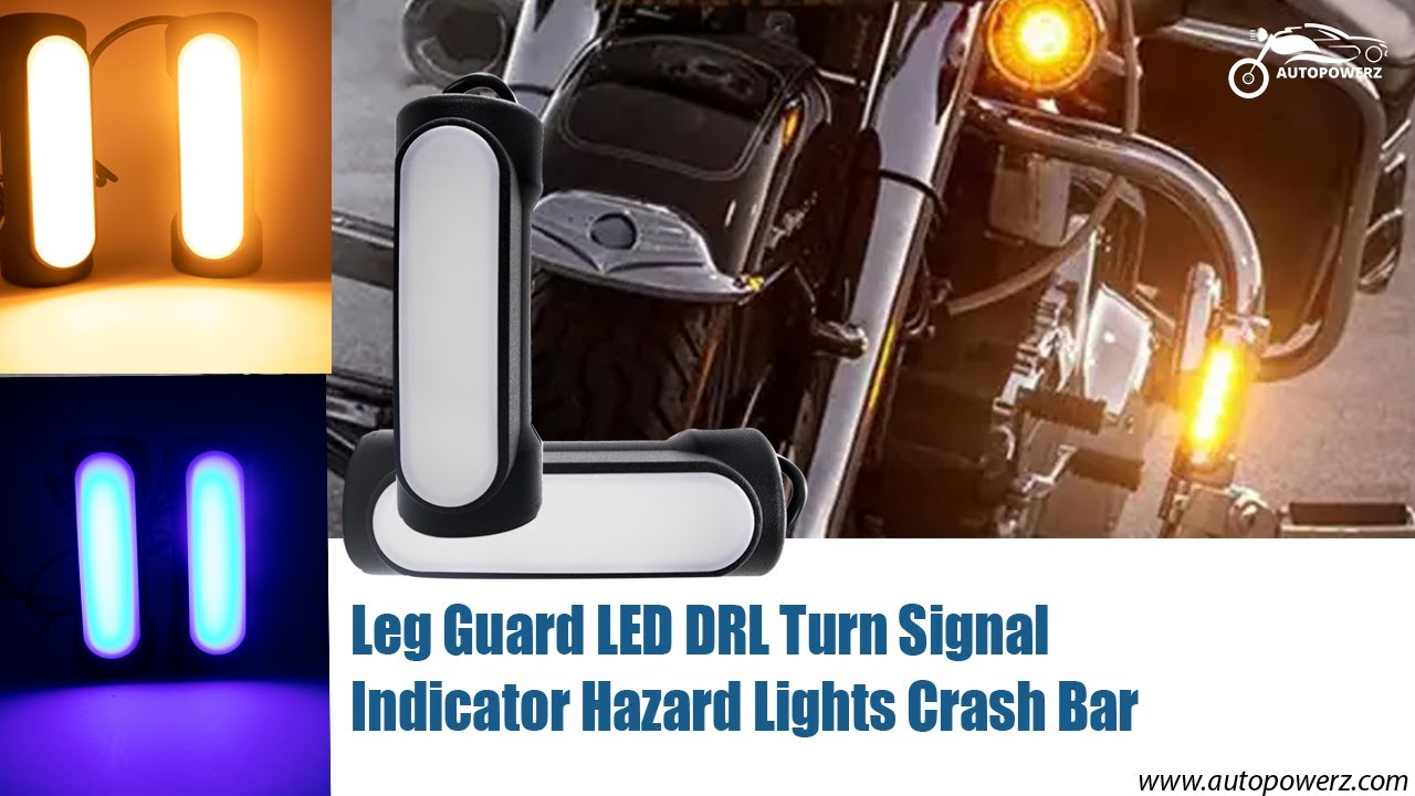 Leg Guard LED DRL Turn Signal Indicator Hazard Lights Crash Bar for ...