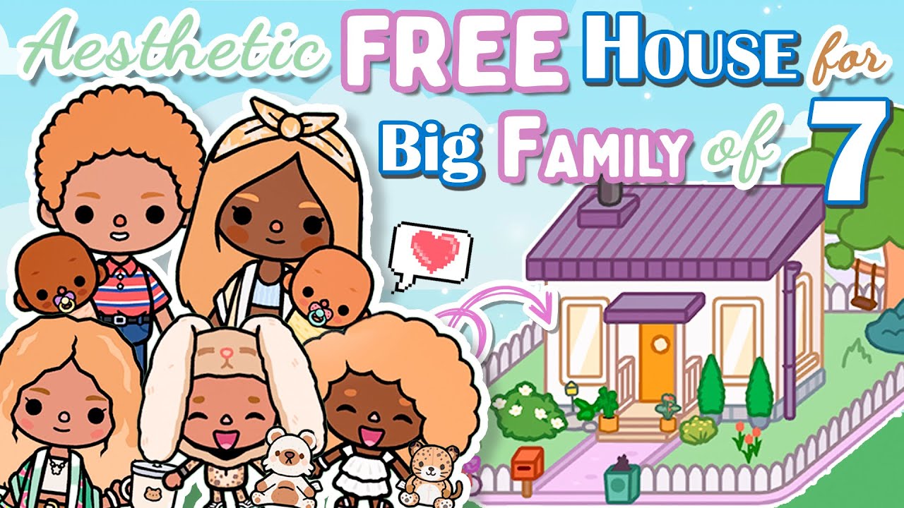 🤎Aesthetic FREE HOUSE For Big FAMILY of 7 Design |Toca Boca House Ideas ...
