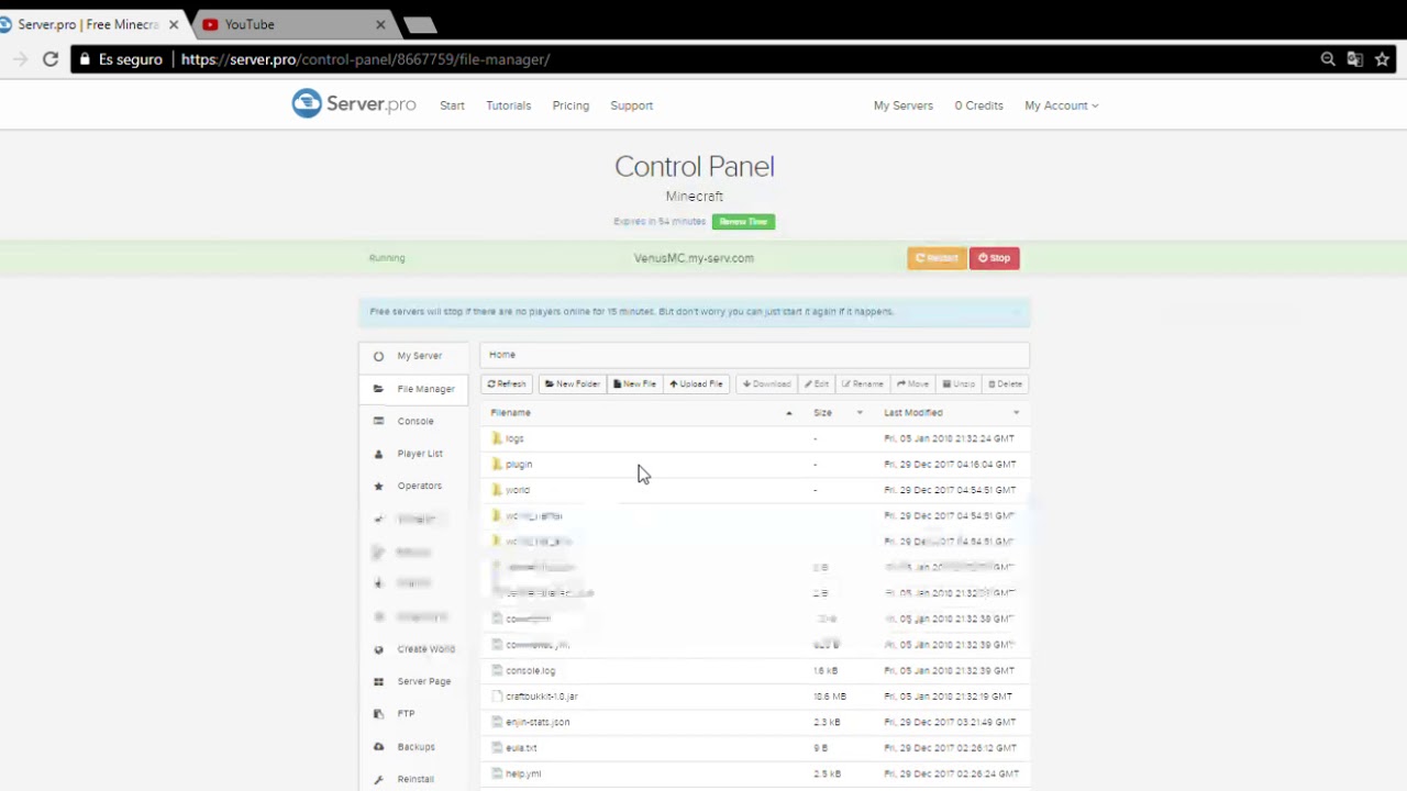 como abrir un server con mas de 10 plugins server.pro - YouTube