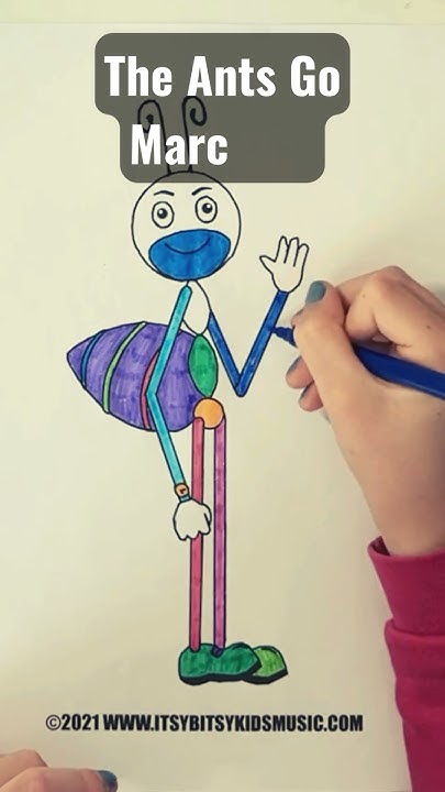 Coloring page of the famous counting rhyme ‚The Ants Go Marching One By ...