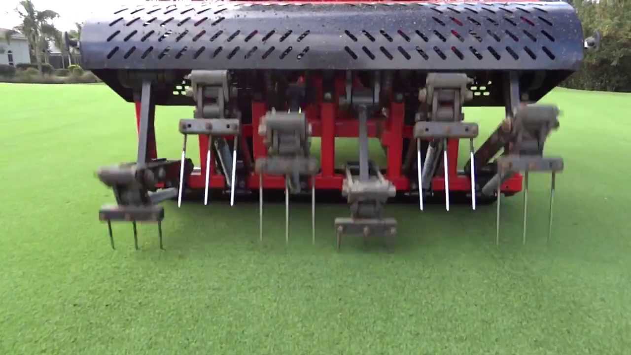 Solid tine Aerification - YouTube