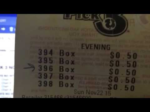 LOTTODDS: NJ Pick 3 Evening Win - Nov 22, 2015 - YouTube