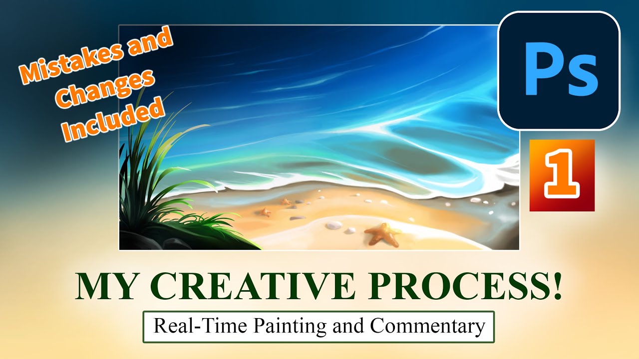 Calm Ocean Beach | Digital Paint Along Part 1 - LEARN MY PAINTING ...