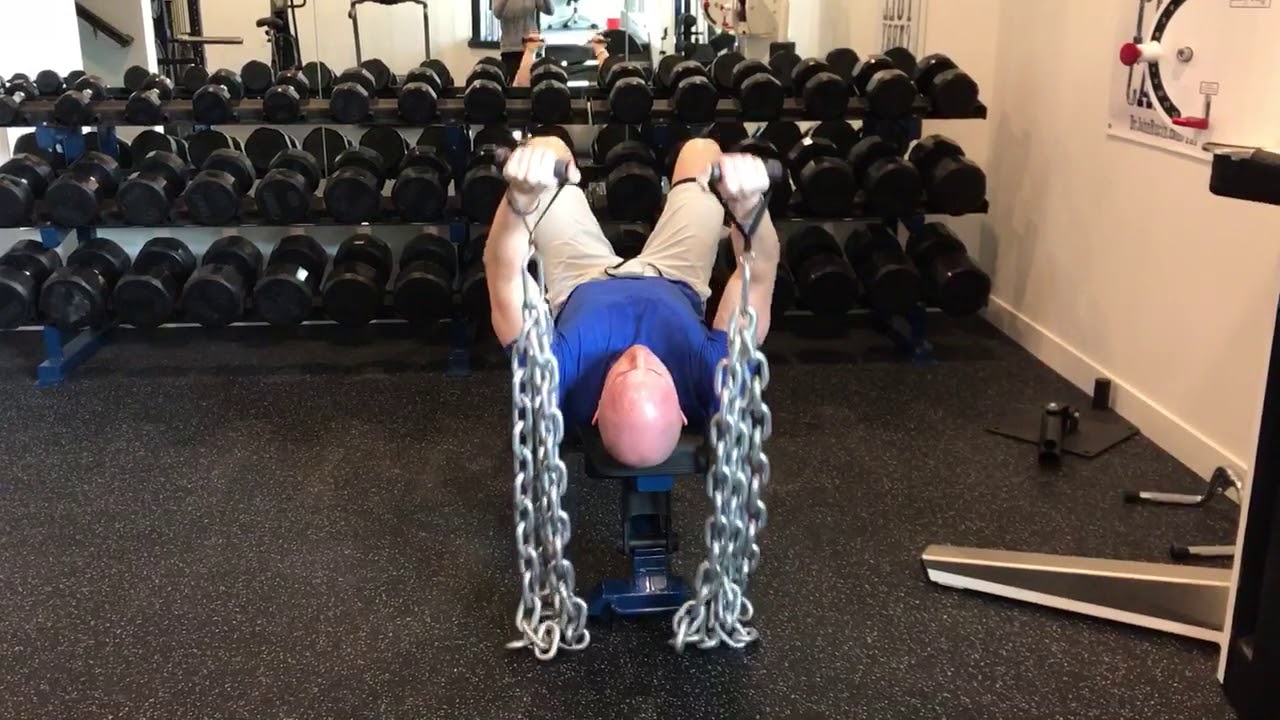 Lying Triceps Extension w/ Chains - YouTube
