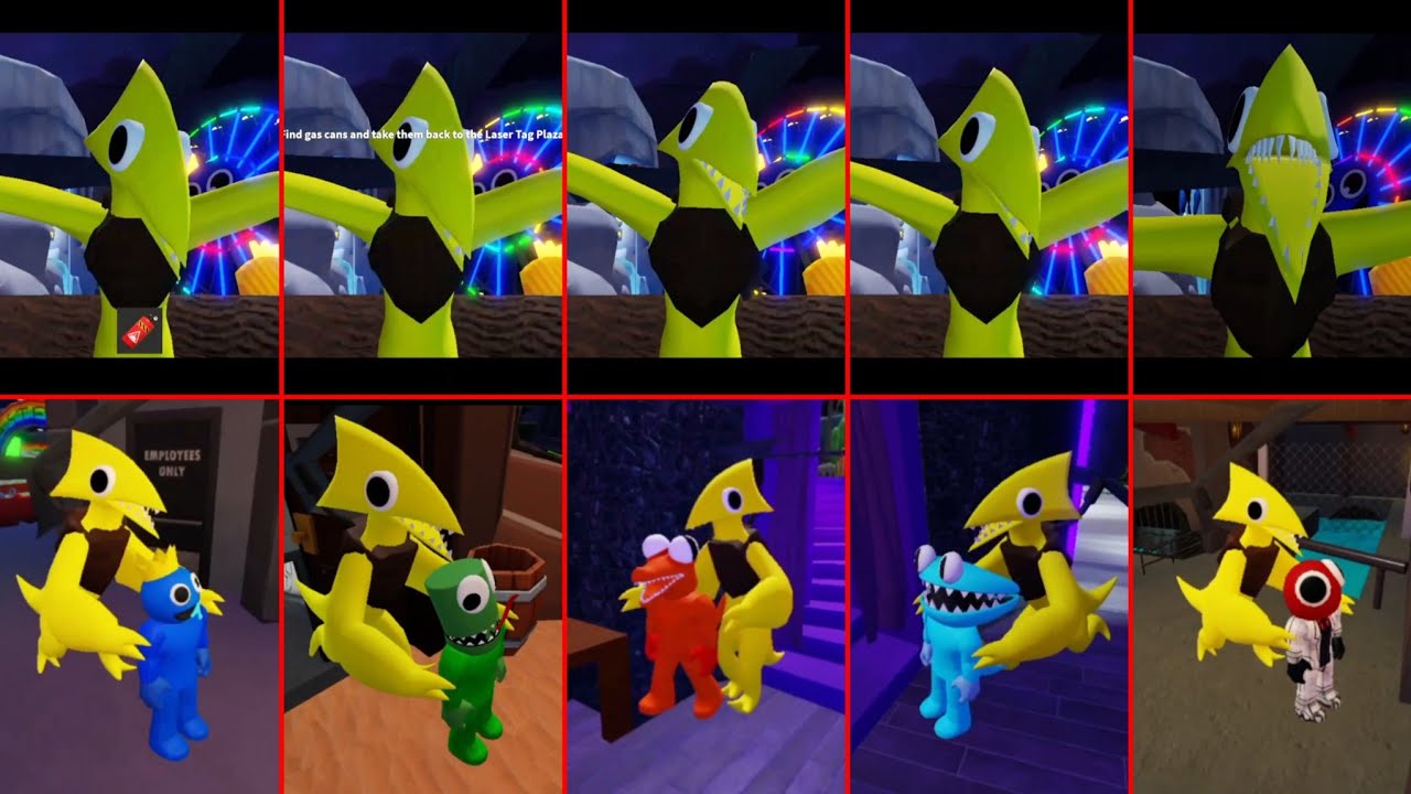 Yellow jumpscare vs rainbow friends chapter 2 all characters - YouTube