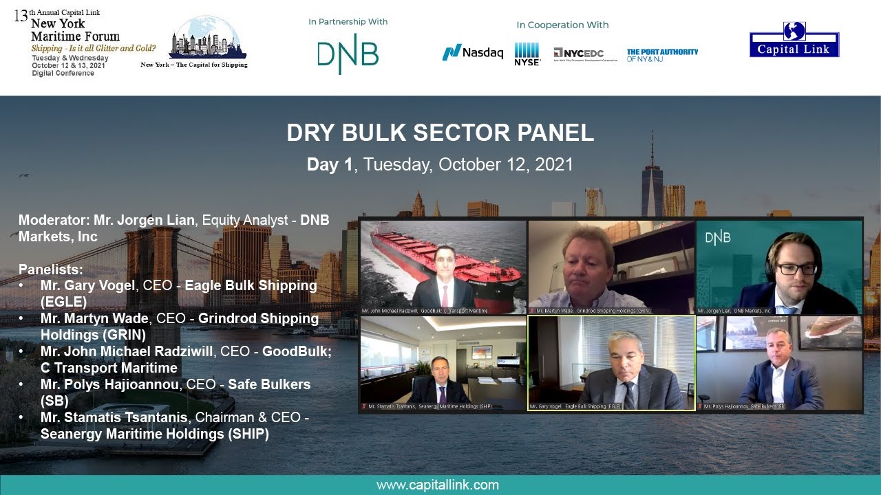 2021 13th Annual New York Maritime Forum - Dry Bulk Sector Panel - YouTube