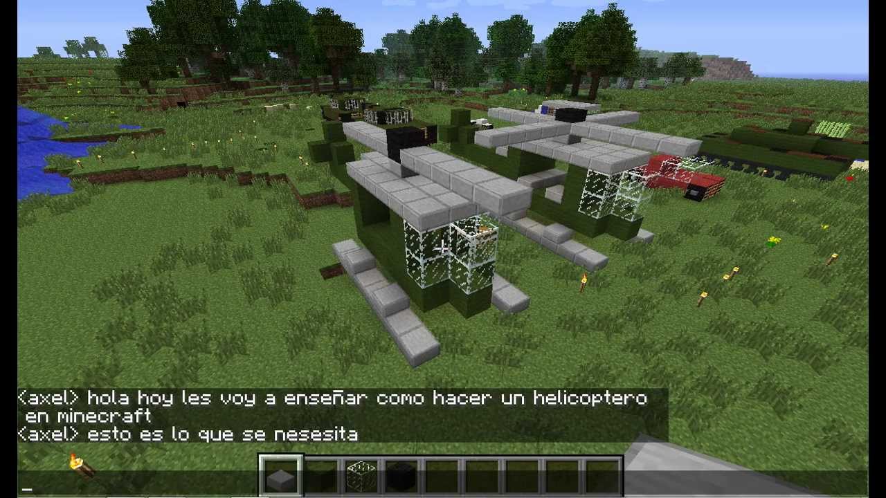 como hacer un helicóptero en minecraft - YouTube
