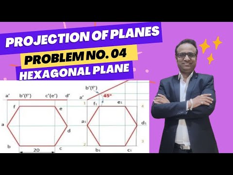 Projection of Planes _ Solved Problem No. 04 Hexagonal Plane ...