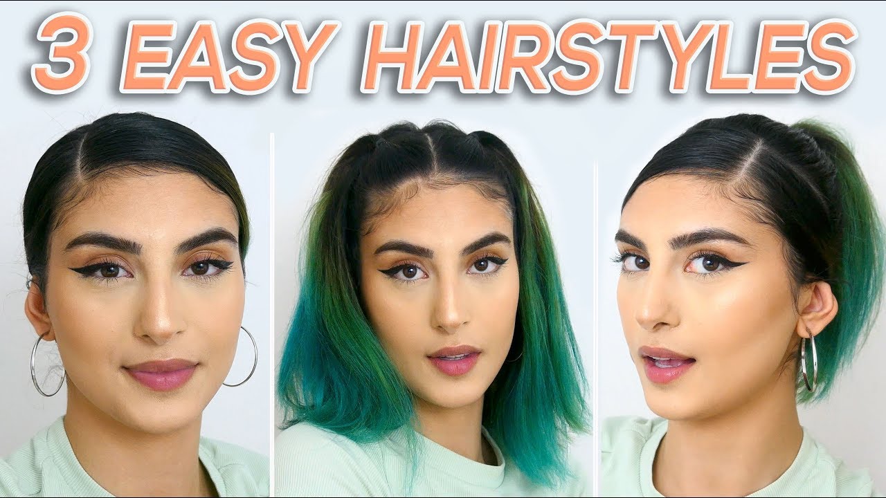 3 SUPER EASY HAIRSTYLES FOR SHORT (ISH) HAIR - YouTube