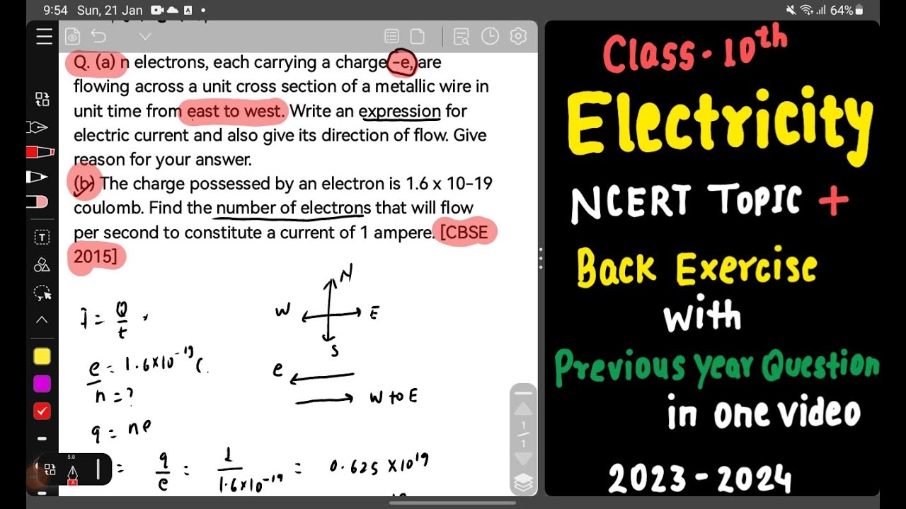 Class 10 science Electricity || Topic wise NCERT Exercise + PYQs ...