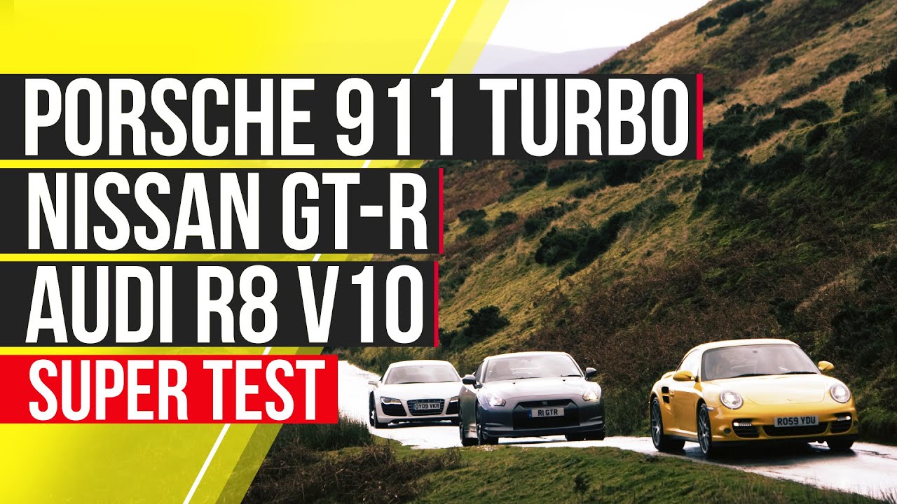 Porsche 911 Turbo vs Nissan GT-R vs Audi R8 V10 - YouTube