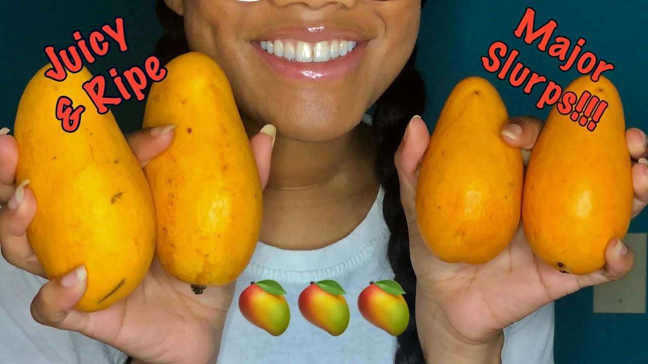 ASMR | Eating extremely juicy and ripe mangoes w/ intense slurping ...