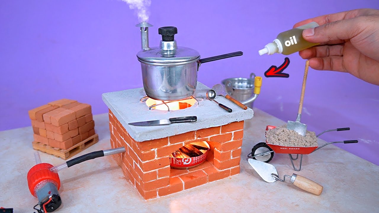 Amazing DIY Mini Brick Stove | Mini Construction Project - YouTube