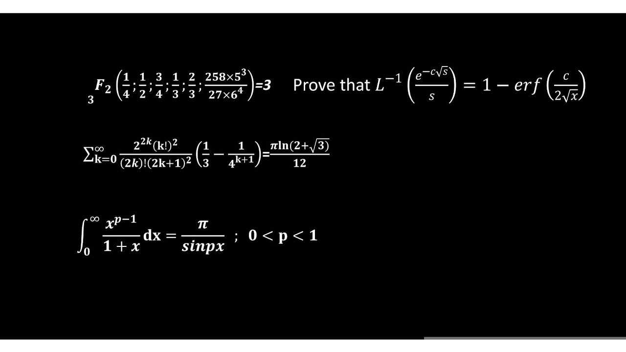 Branch Cut Complex Analysis and Hypergeometric Problem - YouTube