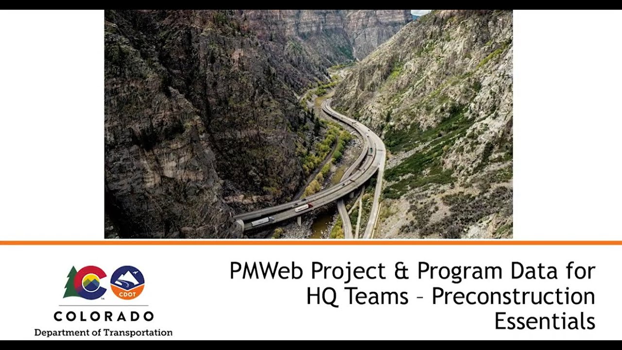 CDOT TETP Insights: PMWeb Preconstruction Essentials - Introduction and Orientation - YouTube