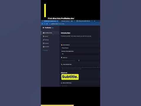 ProfileMe.dev walkthrough 1/9! - YouTube