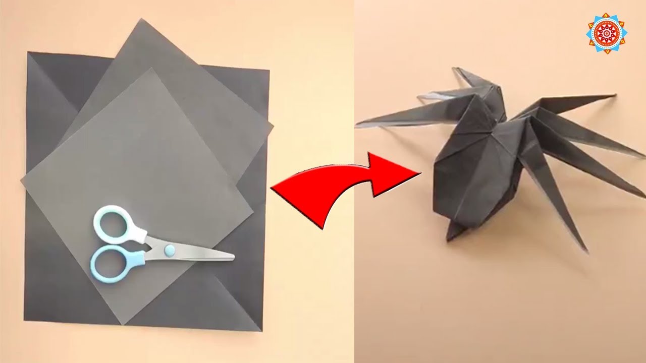 How to make spider using paper - Very easy making spider paper - YouTube
