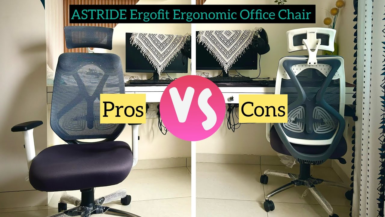 ASTRIDE Ergofit Ergonomic Office Chair for Home | 2D Headrest, Adjustable Arms & Lumbar Support ...