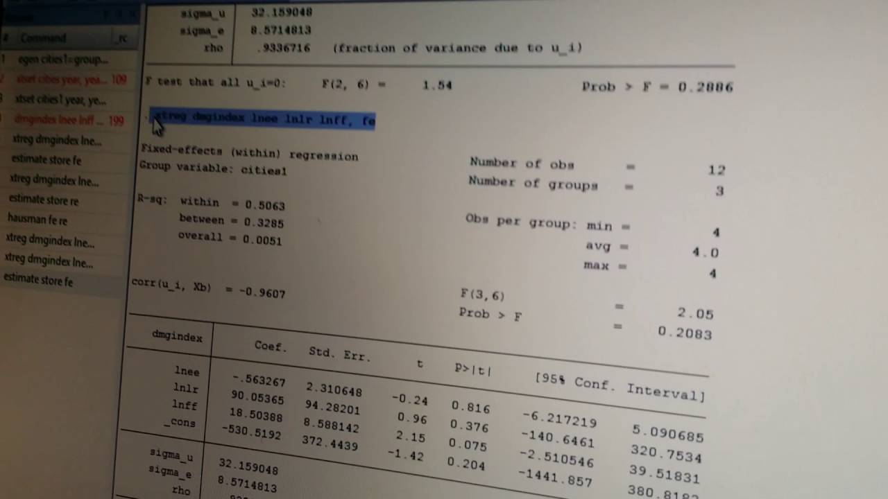 how to estimate hausman test in panel data - YouTube