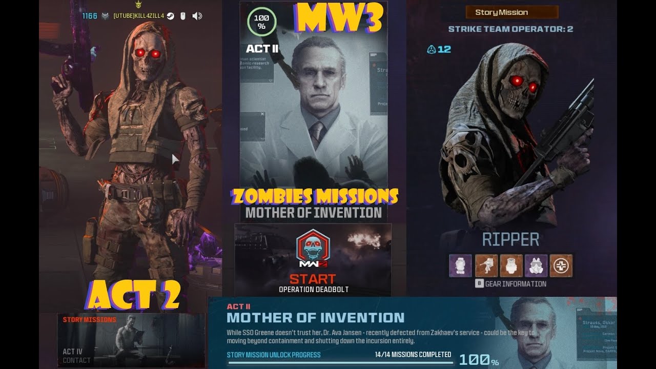 MW3 ZOMBIES (ACT2) "MISSIONS" - YouTube