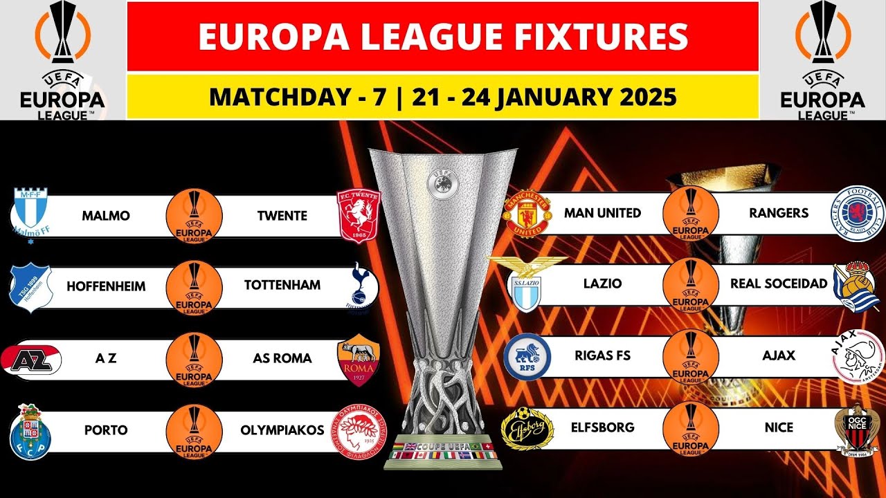 EUROPA LEAGUE FIXTURES - Matchday 7 - EUROPA Table Standings Today ...