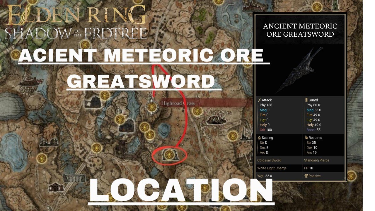How to get acient meteoric ore greatsword,fast guide and location - YouTube
