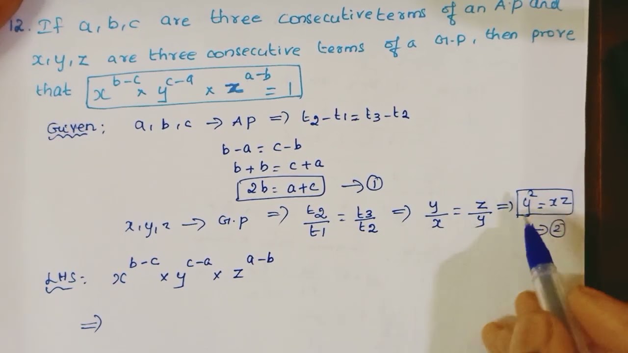 If A b c Are Three Consecutive Terms Of An AP And X y z Are Three If A b c Are Three Consecutive Terms Of An AP And X y z Are Three