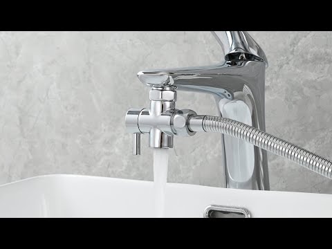 Tecmolog Sink Faucet Hose Adapter, Brass Faucet Diverter Valve, 3 Way Faucet Splitter for Sink