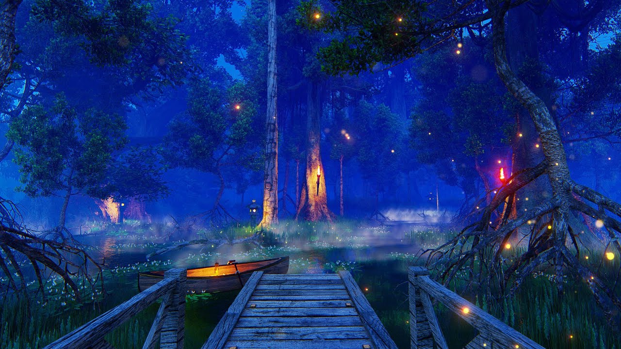 Swamp Sounds 🌲 Enchanted Primeval Forest Ambience 🐸 Nature Sounds at ...