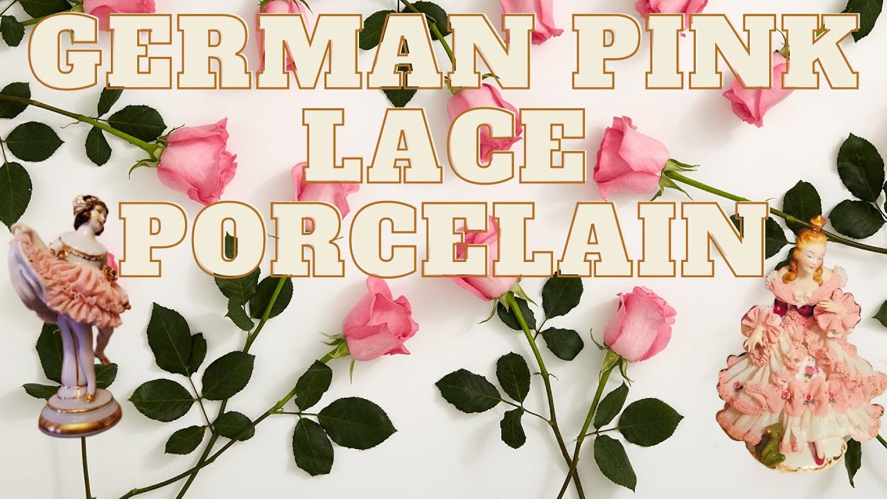 German pink lace porcelain figurines - YouTube