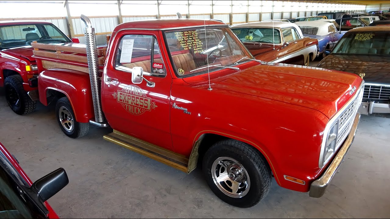 1979 Dodge Lil Red Express Truck 360 V8 Stepside Shortbed - YouTube