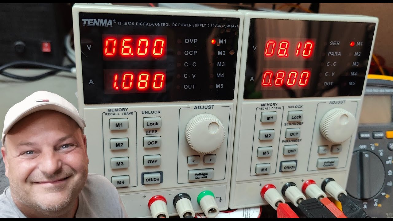 Tenma DC Power Supply 72-10505 dual 30V 3A single 5V 3A - YouTube
