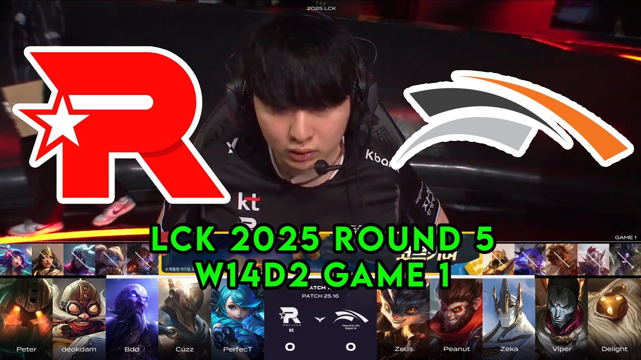 KT vs HLE Game 1 | LCK 2025 Round 5 Week 14 Day 2 | KT Rolster vs ...