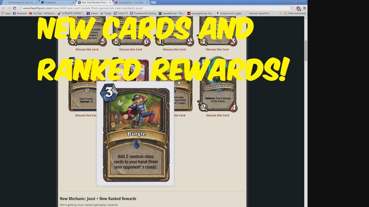 [Hearthstone] NEW cards from TGT and new ranked award system! - YouTube